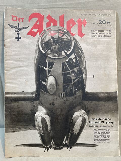 Bunker Militaria: Original WWII German Luftwaffe Magazine Der Adler ...