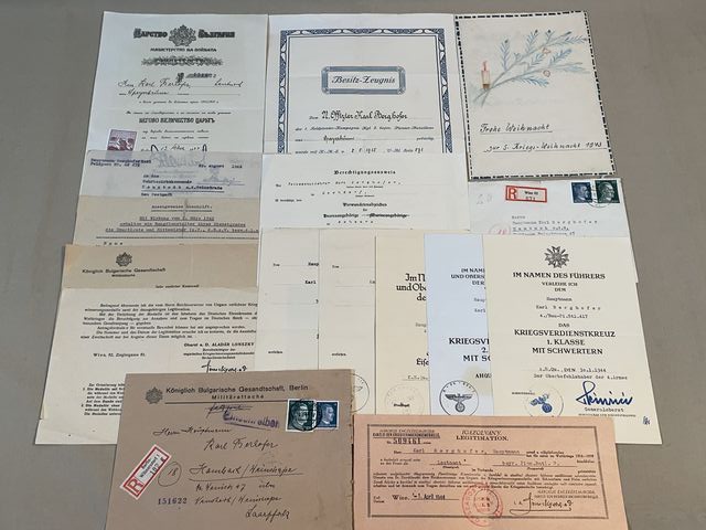 Bunker Militaria: Original WWII German Documents Grouping to Hauptmann ...