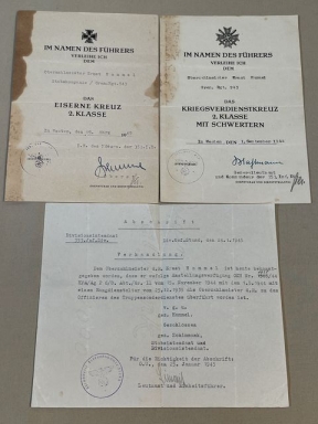 Bunker Militaria: Award Documents