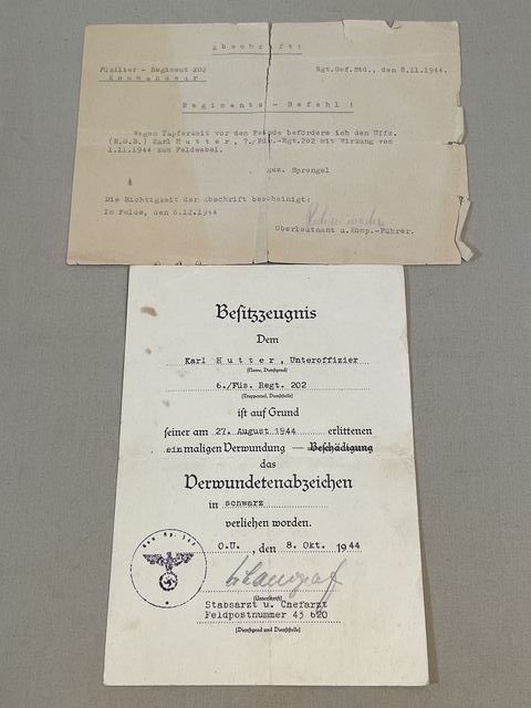 Bunker Militaria: Original WWII German Award Document and Promotion ...