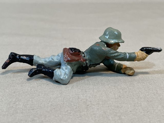 Bunker Militaria: Original Nazi Era German Prone Toy Soldier Firing Pistol