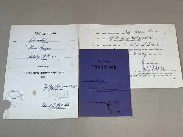 Bunker Militaria: Original WWII German Award Documents and Militärpaß ...
