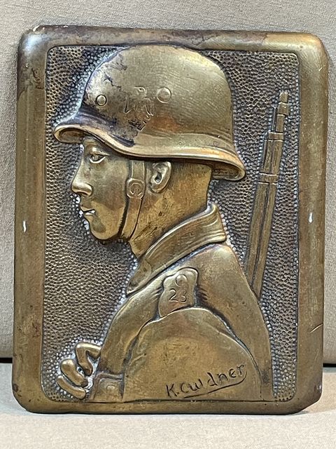 Bunker Militaria: Original WWII German Small Brass Plaque, Soldier ...