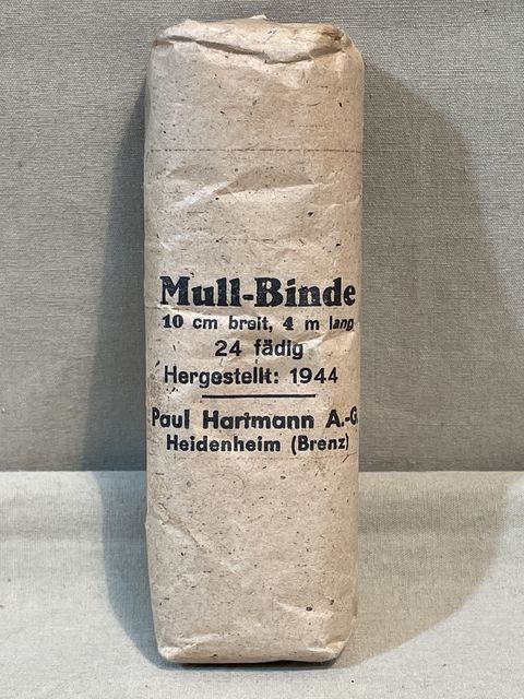 Bunker Militaria: Original WWII German 1944 Dated Small Bandage, Mull-Binde