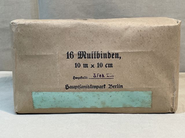 Bunker Militaria: Original WWII German Large Package of Gauze Bandages ...
