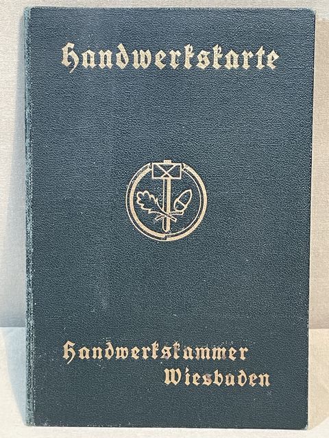 Bunker Militaria: Original Nazi Era German Craftsman's Card, Handwerkskarte