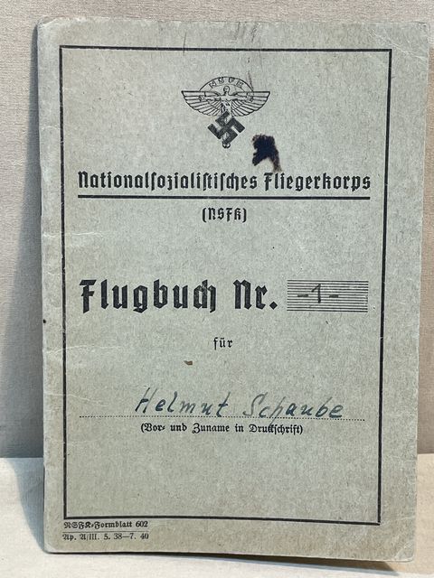 Bunker Militaria: Original WWII German NSFK Flying Record Book, Flugbuch
