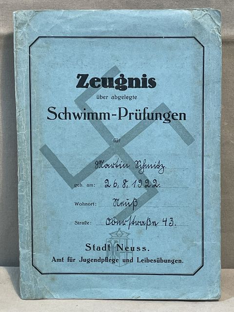 Bunker Militaria: Original Nazi Era German Certificate of Passed ...