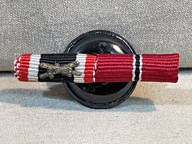 Bunker Militaria: Original WWII German 2-Place Lapel Button Hole Ribbon Bar, UNISSUED