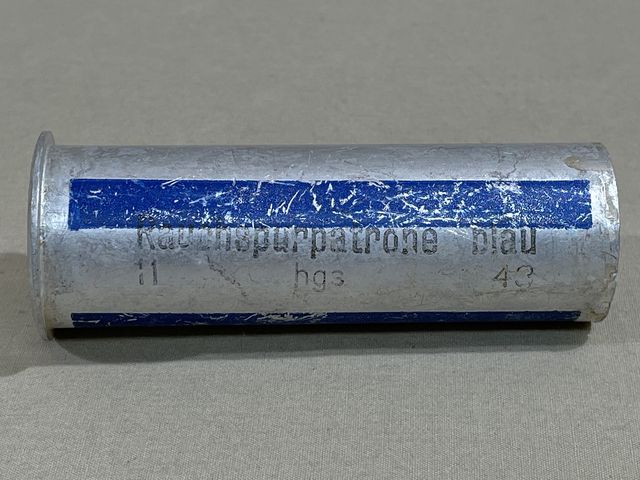 Bunker Militaria: Original WWII German Flare Round Casing, 1943 Blue Smoke