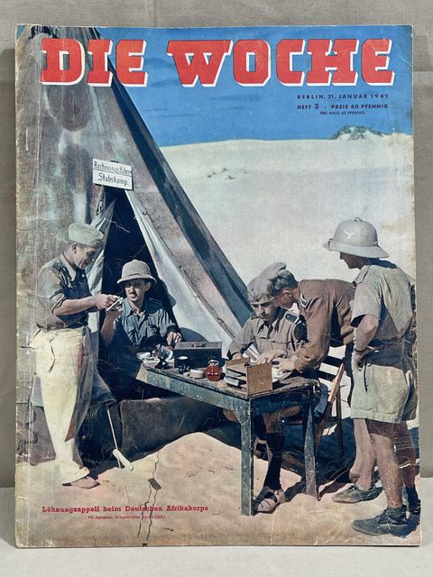 Bunker Militaria: Original WWII German Magazine Die Woche, January 1942