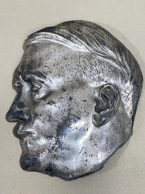 Bunker Militaria: Original Nazi Era German Stamped Metal HITLER Profile ...