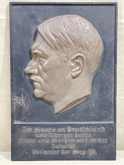 Bunker Militaria: Original Nazi Era German Heavy Metal HITLER Plaque