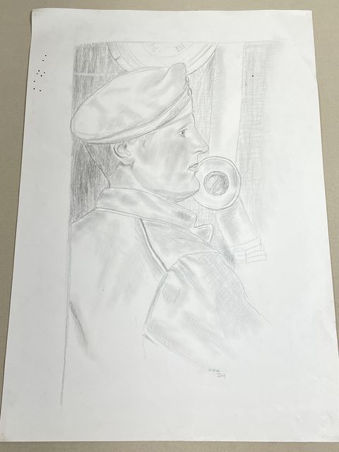 Bunker Militaria: Original WWII German Large Pencil Drawing of a German ...