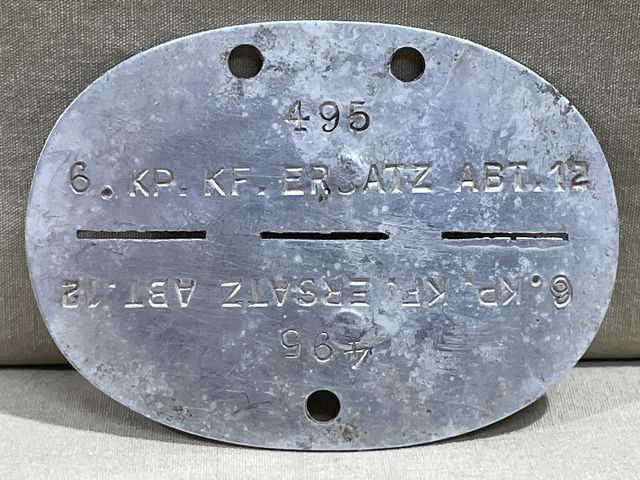 Bunker Militaria: Original WWII German ID Tag (Erkennungsmarke ...