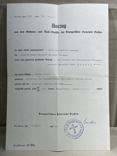 Bunker Militaria: Original WWII German Excerpt from the Birth and ...