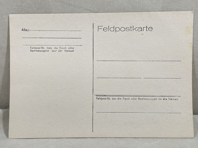 Bunker Militaria: Original WWII German FELDPOST Postcard