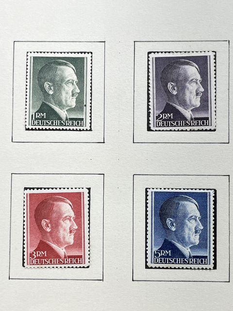 Bunker Militaria: Original Nazi Era German Set of 4 Hitler Head Postage ...