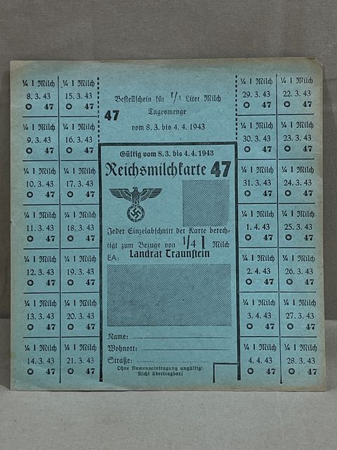 Bunker Militaria: Original WWII German Civilian Ration Card ...