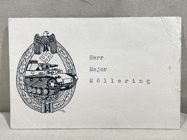 Bunker Militaria: Original WWII German Officer's Name Card, Panzer ...