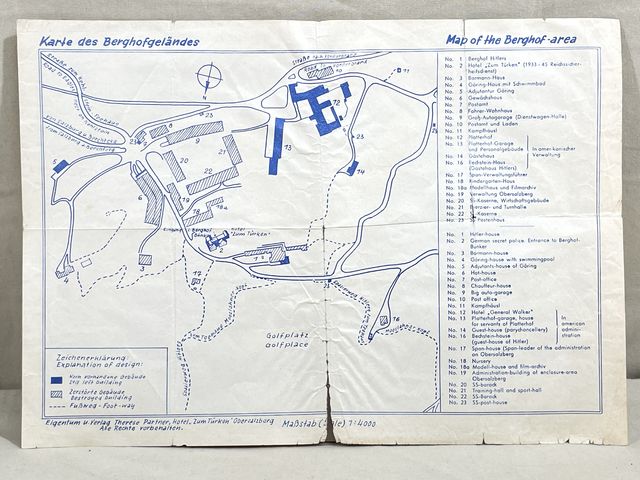 Bunker Militaria: Original Early POSTWAR German Tour Map to the Berghof ...