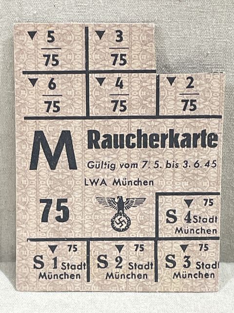 Bunker Militaria: Original Nazi Era German Civilian Ration Card ...