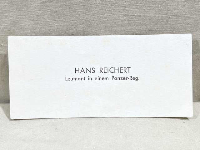 Bunker Militaria: Original WWII German Name Card to a Leutnant in a ...