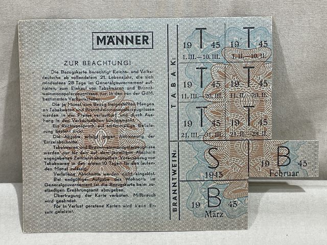 Bunker Militaria: Original Nazi Era German Civilian Ration Card ...