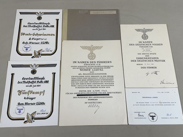 Bunker Militaria: Original WWII German Documents Grouping to ...