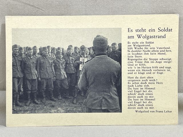 Bunker Militaria: Original WWII German Military Song Postcard, Es steht ...