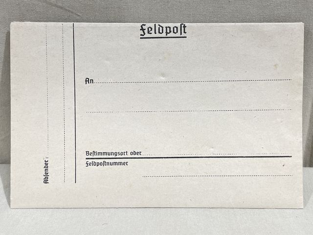 Bunker Militaria: Original WWII German FELDPOST Letter/Envelope