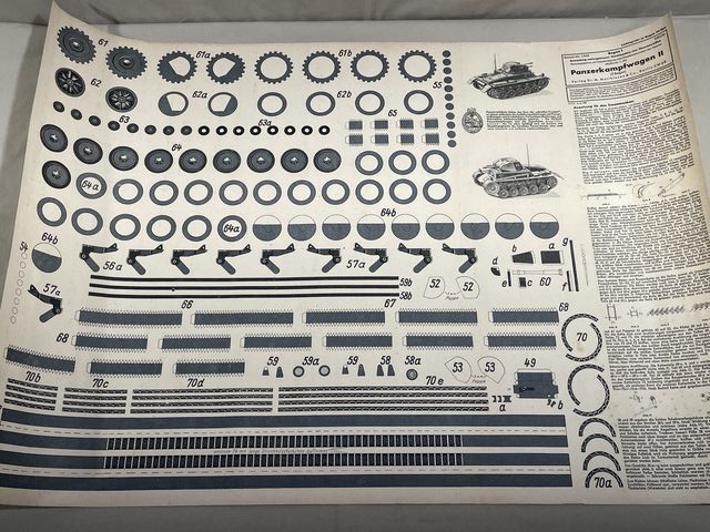 Bunker Militaria: Original WWII German Paper Model Kit, Panzer II ...
