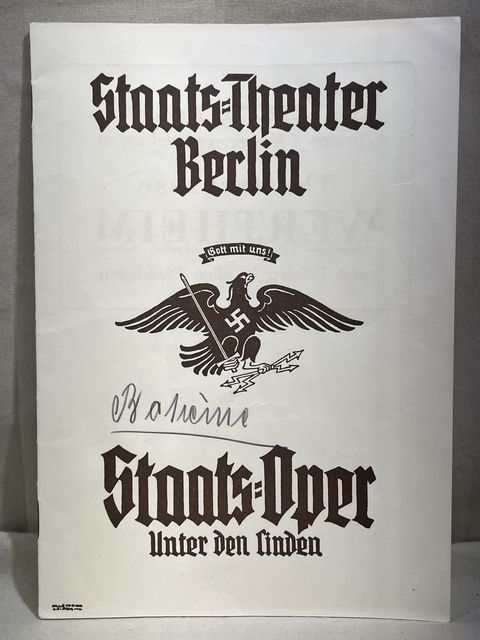 Bunker Militaria: Original 1935 German State Opera (Staats-Oper ...