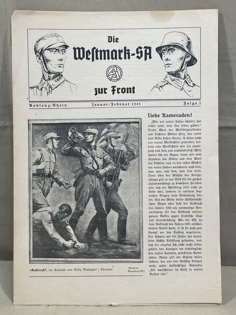 Bunker Militaria: Original Nazi Era German SA Newsletter, Die Westmark ...
