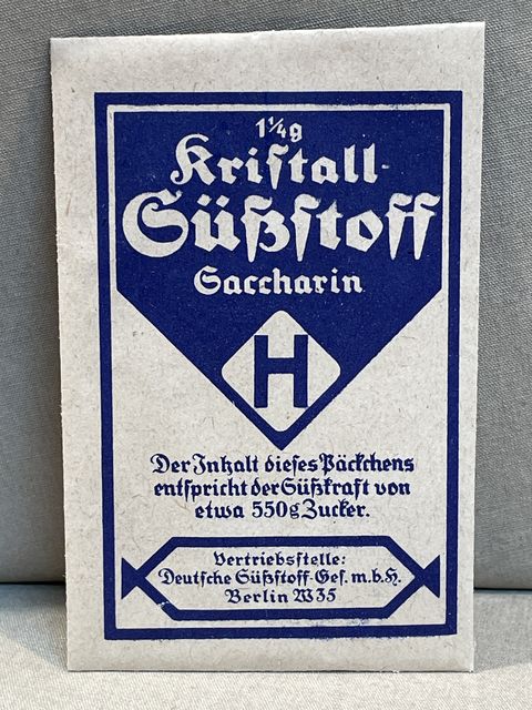 Bunker Militaria: Original WWII Era German Blue Packet of Saccharin