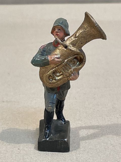 Bunker Militaria: Original Nazi Era German Marching Tuba Player Toy Soldier