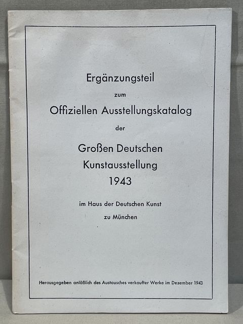 Bunker Militaria: Original WWII German 1943 Art Exhibition Catalog ...
