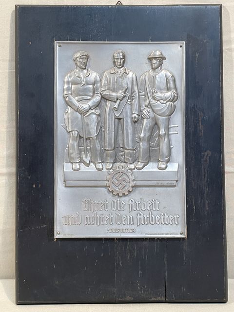 Bunker Militaria: Original Nazi Era German DAF Plaque, Honor the Work ...