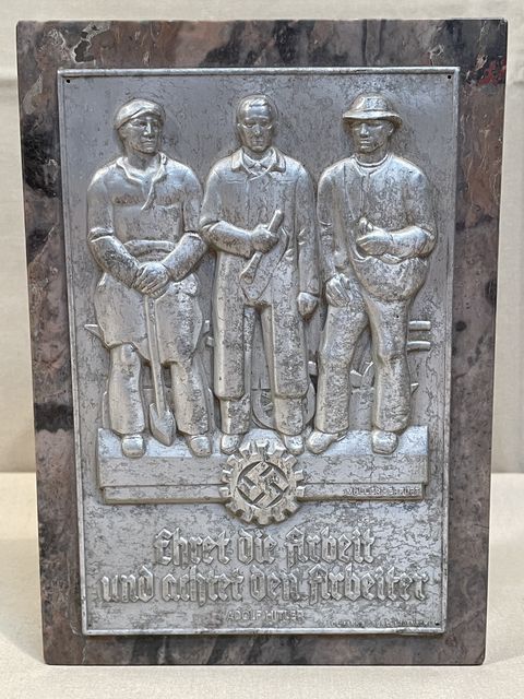 Bunker Militaria: Original Nazi Era German DAF Plaque, Honor the Work ...