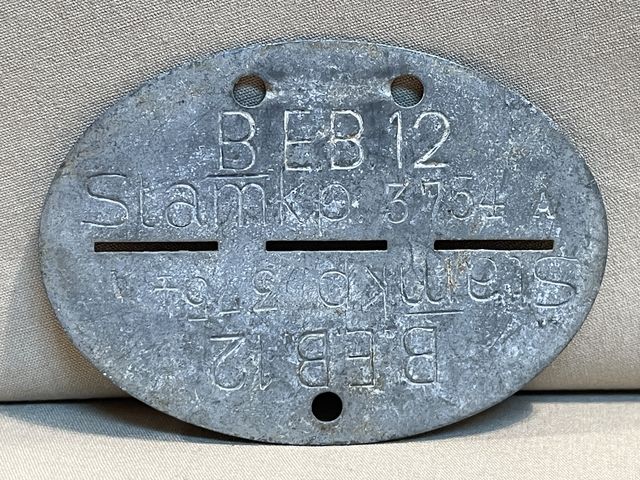 Bunker Militaria: Original WWII German ID Tag (Erkennungsmarke), Head ...