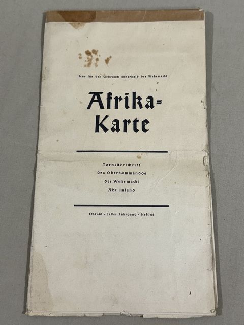Bunker Militaria: Original WWII German OKW Armed Forces Map of Africa ...
