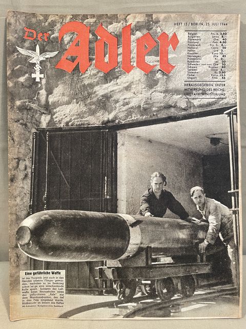 Bunker Militaria: Original WWII German Luftwaffe Magazine Der Adler ...